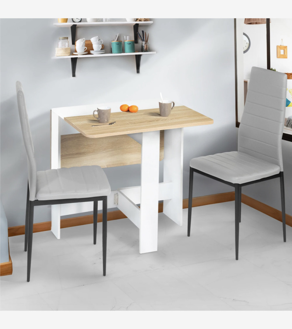 Table à manger pliante blanche L 103x l 76 x H 75 cm